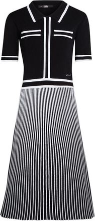 Karl Lagerfeld Plissiertes Strickkleid - Schwarz