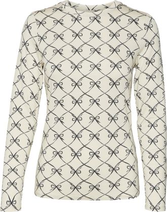 Vero Moda Damen Vmalberte Cilia Ls Top Box JRS Langarmbluse, Birch/AOP:Cilia, M