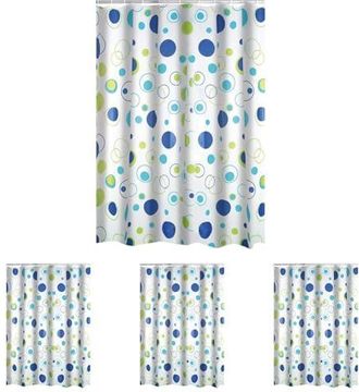 Ridder 303080 Duschvorhang Folie ca. 180 x 200 cm, Kreise (Packung mit 4)