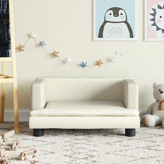 vidaXL Canap&eacute; pour enfants cr&egrave;me 60x40x30 cm similicuir Vidaxl