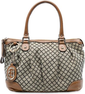 Gucci sac porté épaule Sukey en toile (2016-2025) - Marron