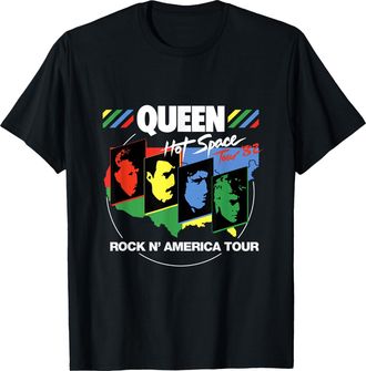 Queen Damen Unisex-Erwachsene Schwarz Kurzarm T-Shirt S Crew Neck Klassisch Pull-On 100% Baumwolle Offiziell lizenziert und autorisiert von Queen