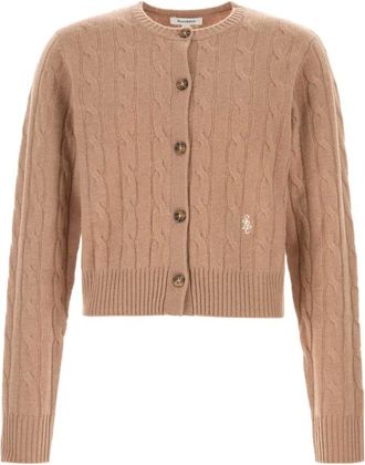 Sporty & Rich Homme, Pulls, Brun, Taille: S SRC Cashmere Cardigan