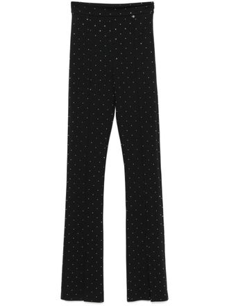 Nissa pantalon &agrave; ornements en cristal - Noir