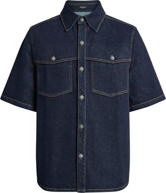 Balmain Homme, Chemises, Bleu, Taille: L Surchemise en denim
