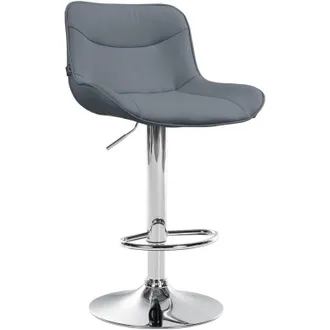 Clp Tabouret de bar Vonore similicuir Gris Chrome