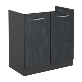 Vicco stehender K&uuml;chenschrank R-Line, Schwarz Beton, 80 cm ohne Arbeitsplatte