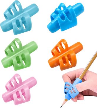 Generic Bleistiftgriffe F&uuml;r Kinder,5 St&uuml;ck -Schreibhilfes-Grifftrainer | Haltungskorrektur-Fingergriff, Griffhaltungskorrekturwerkzeug, Schreibhilfe-Griffwerk