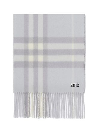 Burberry Check Cashmere Scarf - Gray