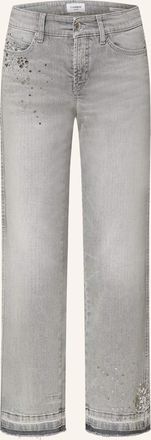 Cambio Cambio Straight Jeans Paris Mit Schmucksteinen grau