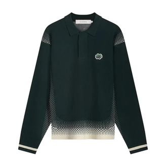 Filling Pieces Verlauf Gestricktes Poloshirt Schwarz - - Tops - Herren - Mehrfarbig - M