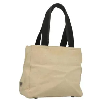 Prada Pre-owned Toile sacs-prada - Femme - Pre-owned - Beige - Taille: ONE Size