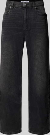 Review High Waist Baggy Jeans mit Label-Patch
