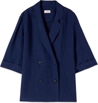 Oltre Femme, Vestes, Bleu, Taille: 40 FR Veste crois&eacute;e non structur&eacute;e oversize