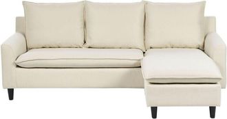 Beliani Beliani - Ecksofa Hellbeige Polsterbezug L-Förmig Linksseitig Universal Traditionell Wohnzimmer