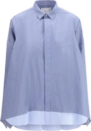 sacai Femme, Blouses et Chemises, Bleu, Taille: 40 FR Chemise en coton &agrave; motifs