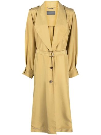 Alberta Ferretti trench en soie &agrave; col ch&acirc;le - Tons neutres