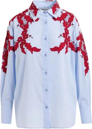 Essentiel Femme, Blouses et Chemises, Bleu, Taille: 40 FR Hementine Embellished Shirt Db09