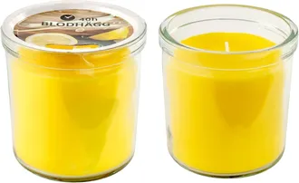 IKEA Ikea BLODHAGG Gelbe Duftkerzen im Glas, Zitrone & Zitronengras, je 40 Stunden, 2 Stück