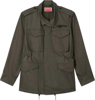 Kenzo Veste militaire &agrave; chevrons en coton Kenzo Paris Emblem