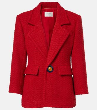 Saint Laurent Veste en laine m&eacute;lang&eacute;e