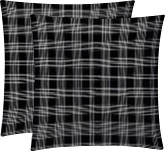Generic Schwarz Weiß Karo, 2 Stück, dekorative quadratische Kissenbezüge, Kissenbezüge, Heimdekoration, Dekorationen für Sofa, Couch, Bett, Stuhl