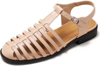 Generic Chaussures romaines dété décontractées et légères pour femme, abricot, 38.5 EU