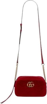 Gucci Pre-owned Gesteppte Samt Umh&auml;ngetasche - - Pre-owned - Damen - Rot - ONE SIZE