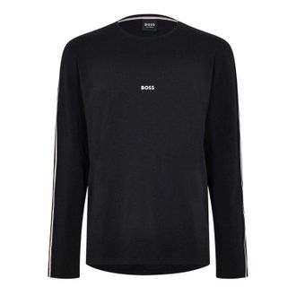HUGO BOSS Unique T-Shirt f&uuml;r Herren, Jersey, Lang&auml;rmlig (Schwarz)