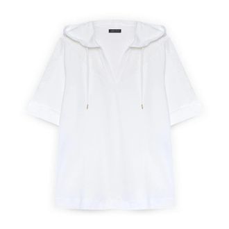 Fiorella Rubino Kurz&auml;rmeliger Hoodie - - Blouses & Shirts - Damen - Wei&szlig; - L