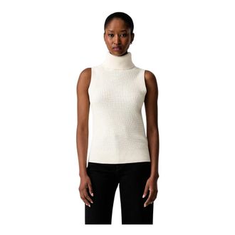 Michael Kors &Auml;rmelloser Rollkragenpullover aus Wollmischung - - Knitwear - Damen - Beige - S