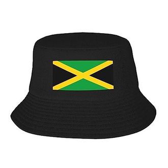 Generic Chapeau De Seau Drapeau De La Jama&iuml;que Dr&ocirc;le Seau Chapeau Respirant &Eacute;t&eacute; Bonnet De Soleil, pour Le Camping, La Randonn&eacute;e, De P&ecirc;che, 56-58cm