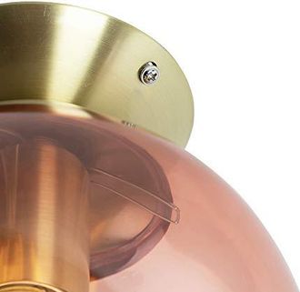 QAZQA pallon - Plafonnier - 1 lumi&egrave;re - &Oslash; 200 mm - Rose - Art Deco - &eacute;clairage int&eacute;rieur - Salon I Chambre I Cuisine I Salle &agrave; manger