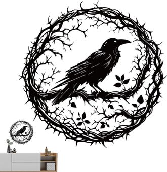 Generic Crow Metal Wall Art - einzigartiges Design Ravenhalloween Dekorationen | Hohlout Bird Wall Deco | Stylish Ornament f&uuml;r Zuhause, K&uuml;che, Balkon