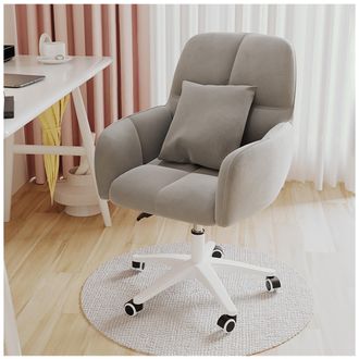Generic Ergonomischer B&uuml;rodrehstuhl Mit Lordosenst&uuml;tze Und 360&deg;-R&auml;dern for Den Heimgebrauch Oder Den Schminktisch(Light Gray1)