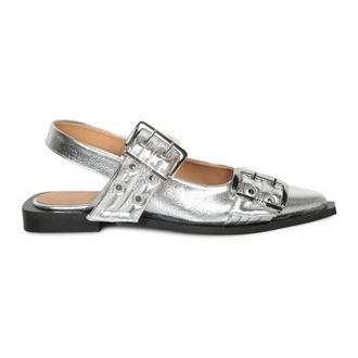 Ganni Metallische Sandalen f&uuml;r Frauen - - Shoes - Damen - Grau - 36 EU