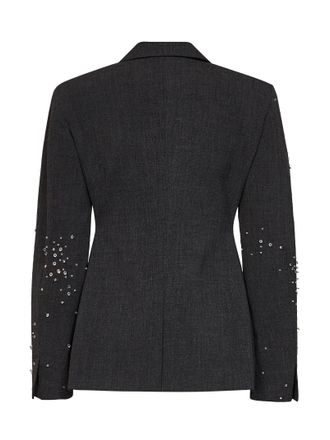 Des_Phemmes Crystal-Embroidered Blazer - Grey