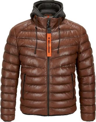 Milestone Herren Lederjacke braun Lammnappa