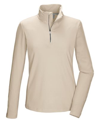 Killtec Damen Funktionsshirt/Fleeceshirt mit Stehkragen und Rei&szlig;verschluss KSW 70 WMN FLX SHRT, hell Taupe, 48, 43464-000