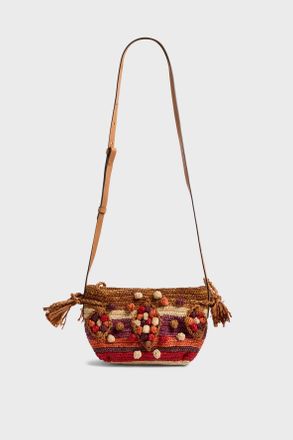 Gerard Darel Sac travers en raphia - MINI 24 - Rouge