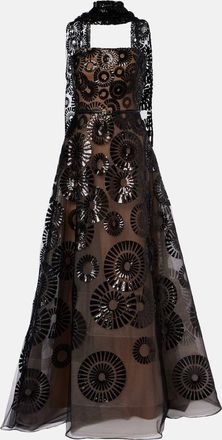 Elie Saab Robe aus T&uuml;ll mit Pailletten