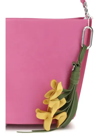 Self Portrait Satin Bucket Bag - Pink