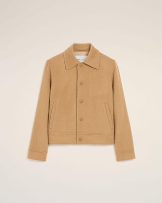 Ami Ami Paris - Blouson boule boutonn&eacute; beige en laine et cachemire Beige Mast & beigemastclair - Taille : XL - pour Femme