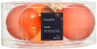 Kaemingk Weihnachtskugeln Glas 8cm 4 Stück - matt & glänzend transparent - Große Christbaumkugeln Weihnachtsbaumkugeln für Weihnachten - Christbaumschmuck & We