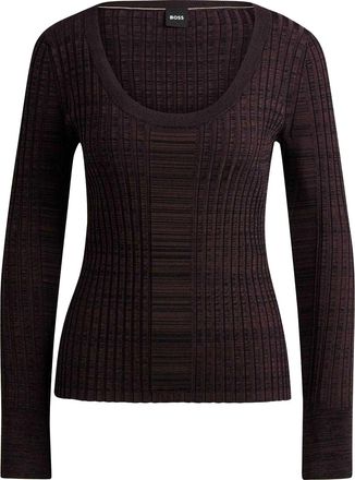HUGO BOSS Firama Pullover Top Runder Auschnitt f&uuml;r Damen (Braun)
