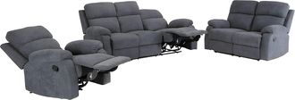 Vente-Unique Relaxgarnitur 3+2+1 TOLZANO - Stoff - Anthrazit