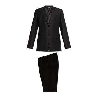 Dolce & Gabbana Einreihiger Anzug aus Wollmischung - - Suits - Herren - Schwarzk - L