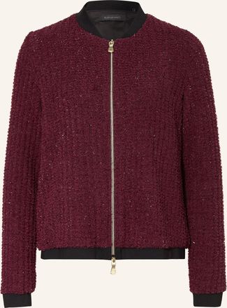 Elena Miro Elena Miro Strickblouson Mit Glitzergarn rot