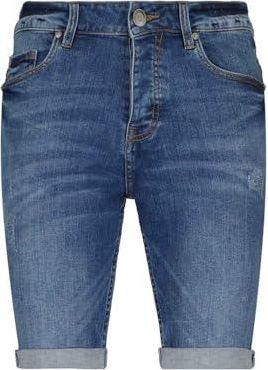 Deeluxe Bermuda Kurt Homme Adulte En Denim, Coupe Slim, Style Décontracté Et Tendance, Avec Braguette À Fermeture Éclair, 5 Poches, Idéal Pour LÉté, Couleur S