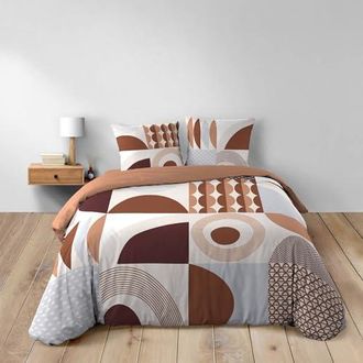 Douceur d'Intérieur 3-teiliges Bettwäsche-Set (240 x 220 cm) Gemma Terracotta, 100% Baumwolle